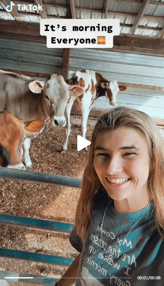Young NEK Dairy Farmer Showcases Her Life with Cows on TikTok